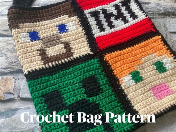 Minecraft Inspired Crochet Bag Pattern PDF Digital Download - Etsy
