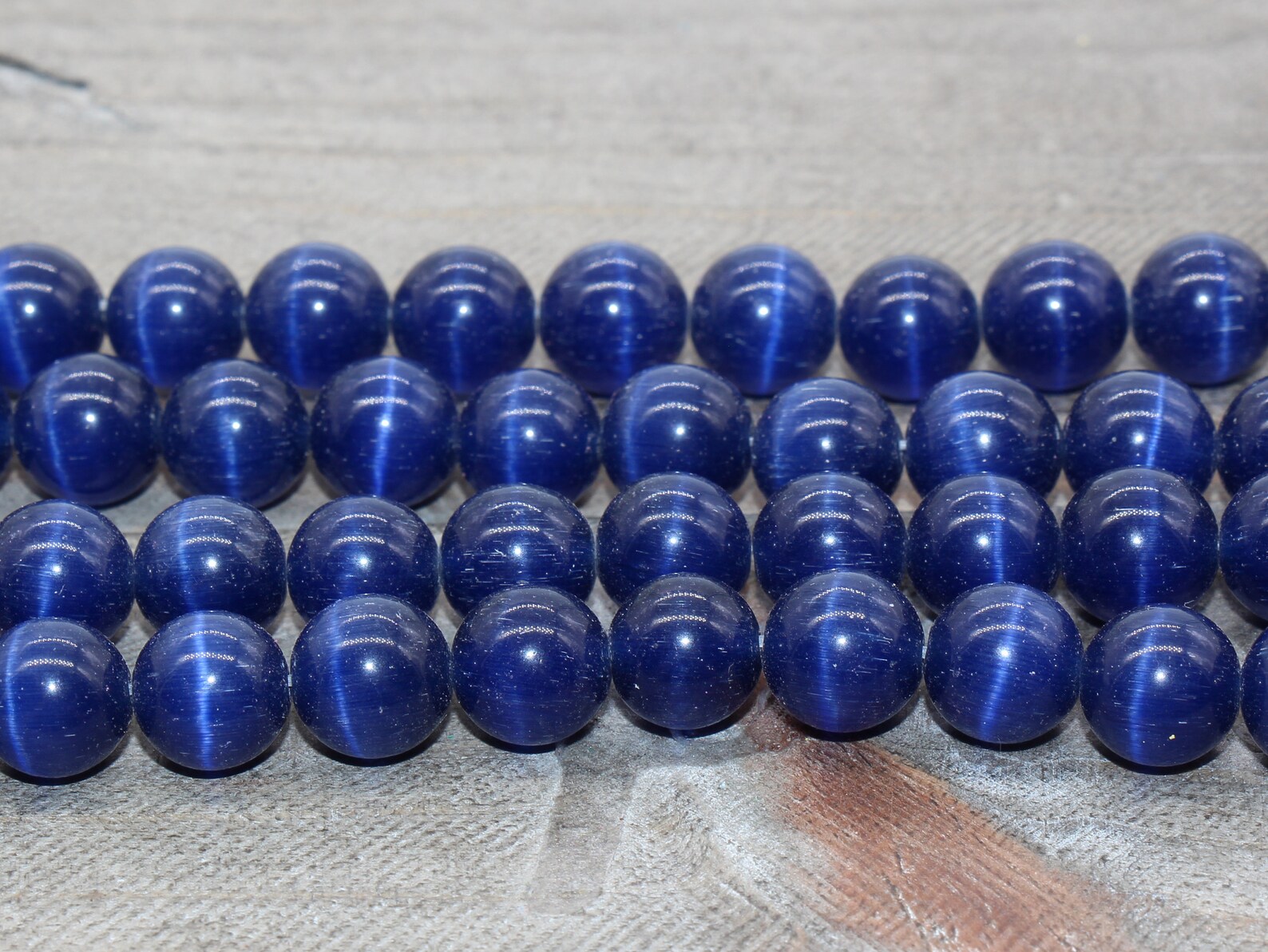 Royal Blue Cat Eye Beads Dark Blue Round Smooth | Etsy