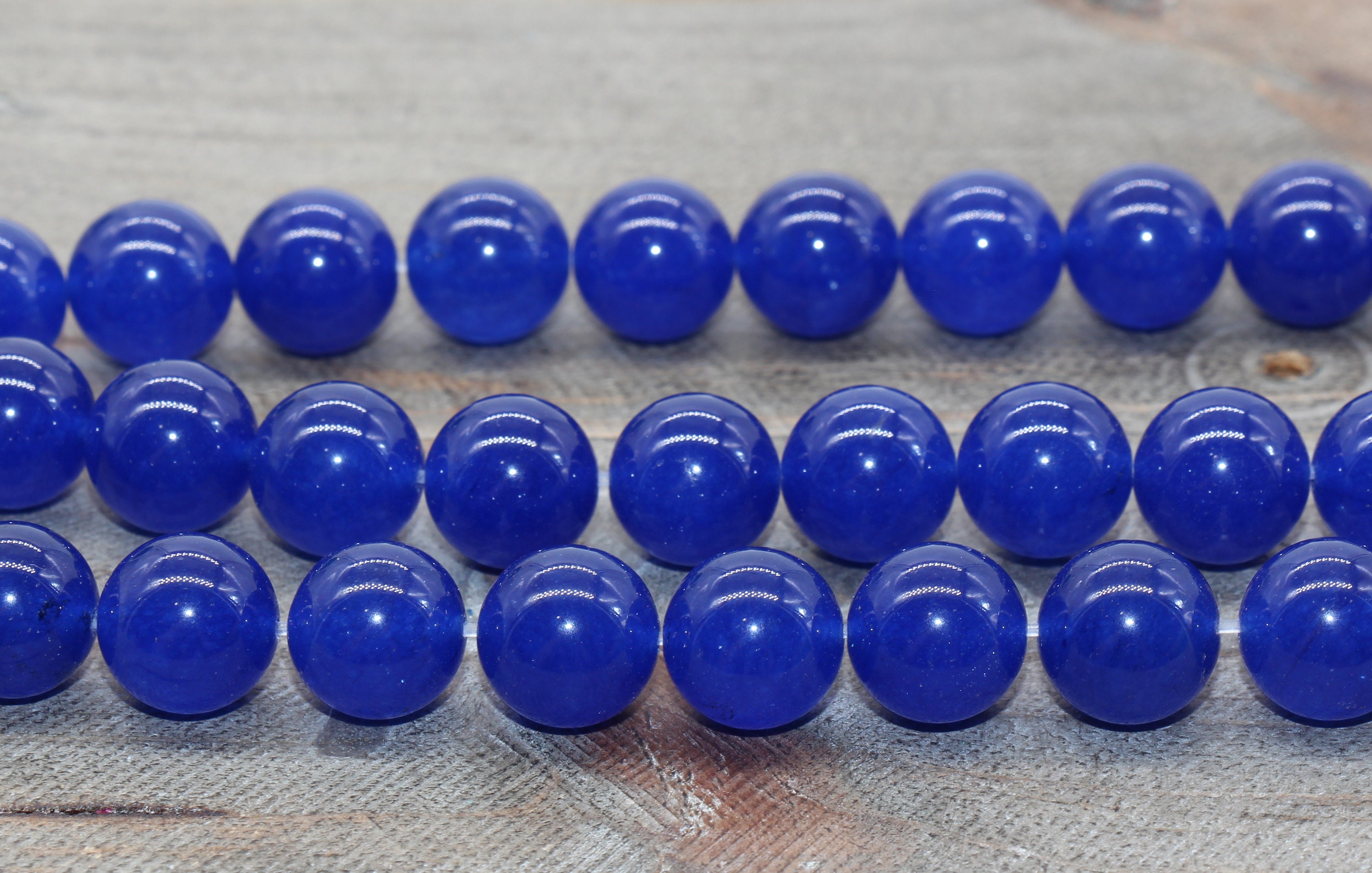 Royal Blue Jade Beads Dark Blue Round Smooth Gemstones6mm | Etsy
