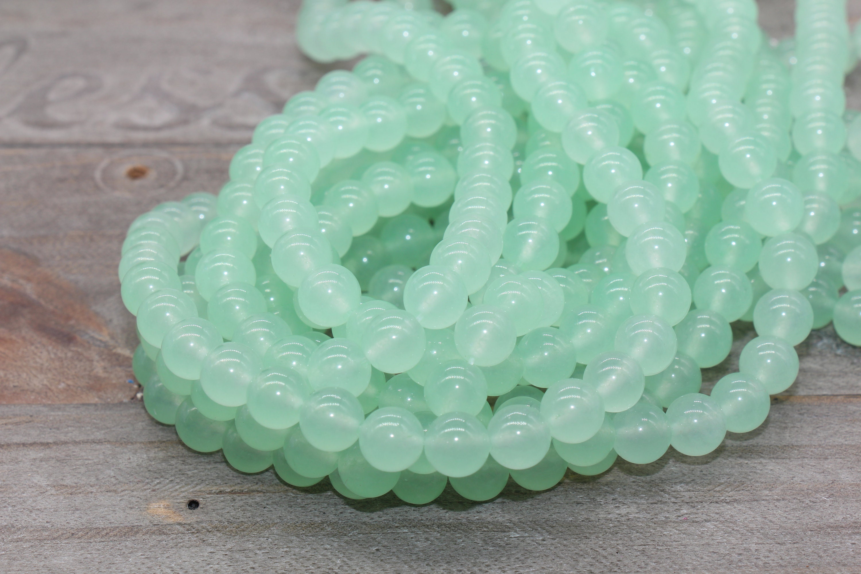 Mint Green Jade Beads Green Round Smooth Gemstones6mm - Etsy