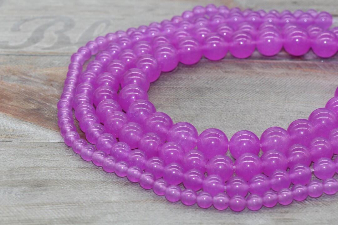 Violet Pink Jade Beads, Pink Round Smooth Gemstones,6mm, 8mm,10mm,12mm ...