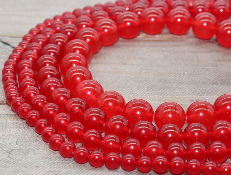 Red Jade Beads Red Round Smooth Gemstones6mm 8mm10mm12mm - Etsy