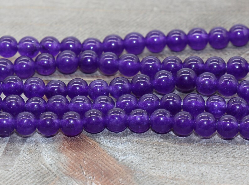 Dark Purple Jade Beads Purple Round Smooth Gemstones6mm - Etsy