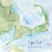 Cape Cod Watercolor Map - Etsy