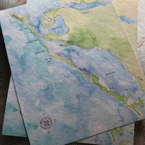 Longboat Key FL Watercolor Map - Etsy