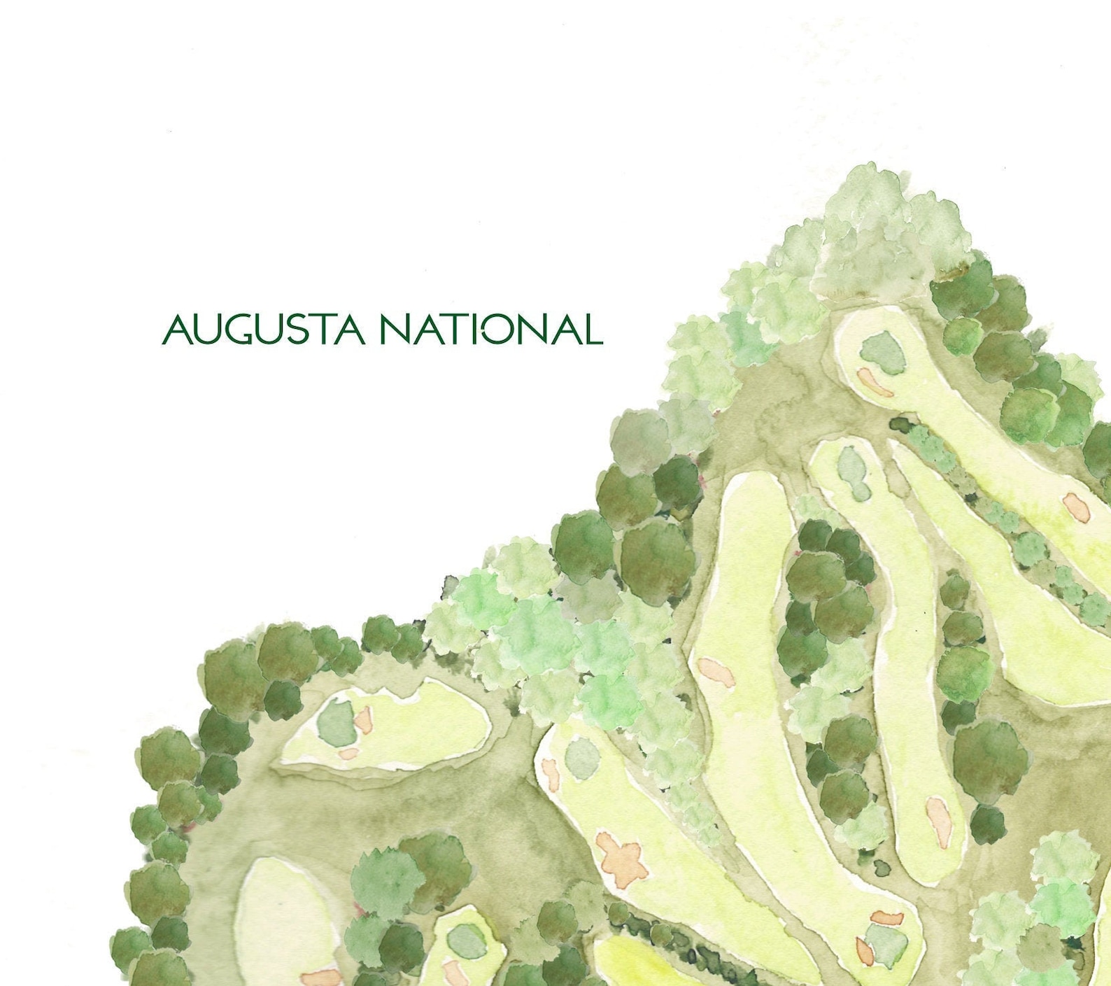 Augusta National Golf Course Watercolor Print | Etsy
