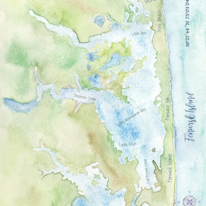 Fenwick Island DE Watercolor Map - Etsy