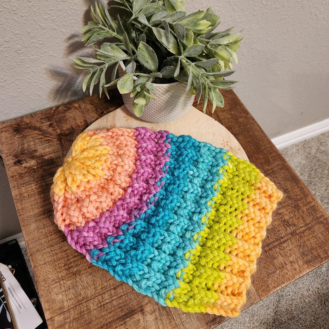 Colorful Handmade Knit Stocking Hats - Etsy