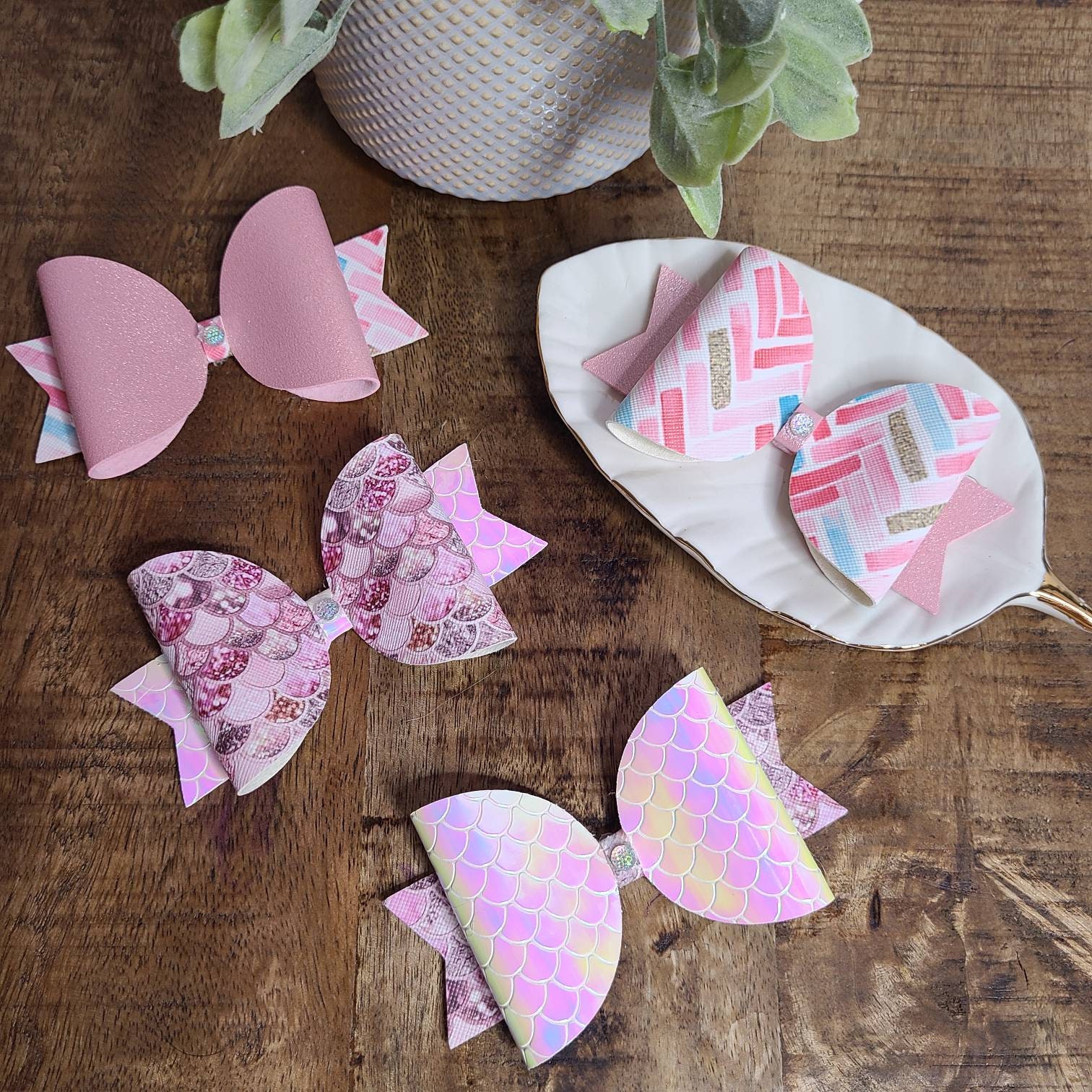 Colorful Hair Bows for Girls, Pastel Colors, Pink, Blue, Purple, Gold ...