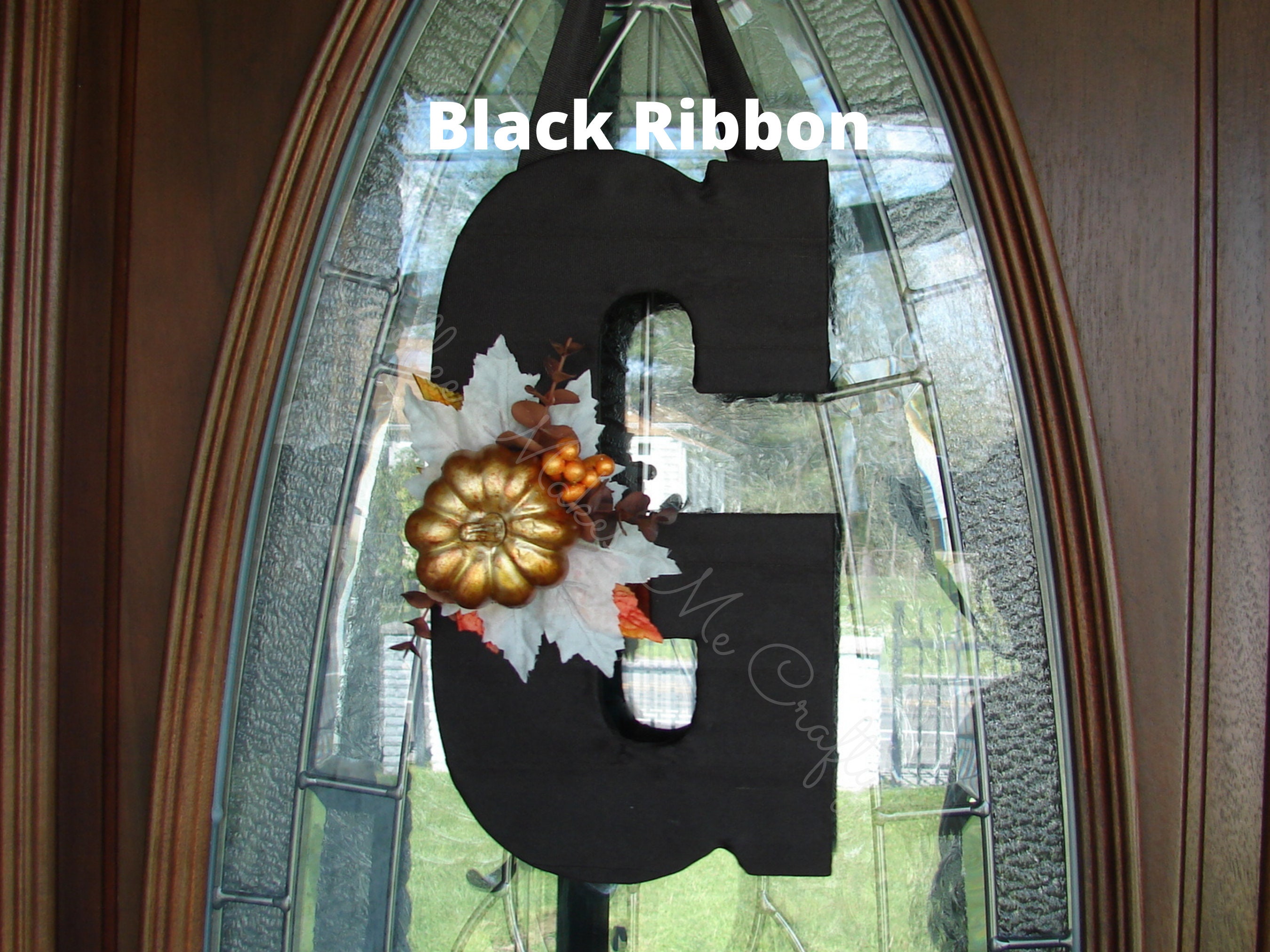 Door Hanger Letter With Interchangeable Bronze Pumpkin and Fall Leaves ...