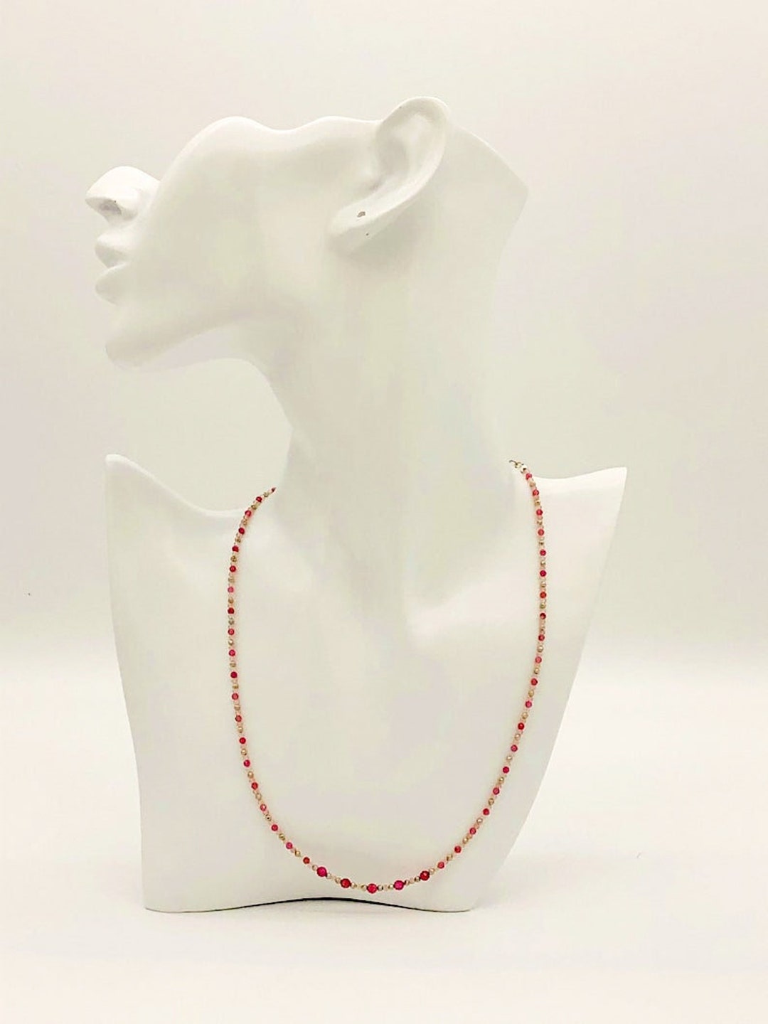 Natural Tourmaline and Strawberry Quartz and Pyrite Necklace ...