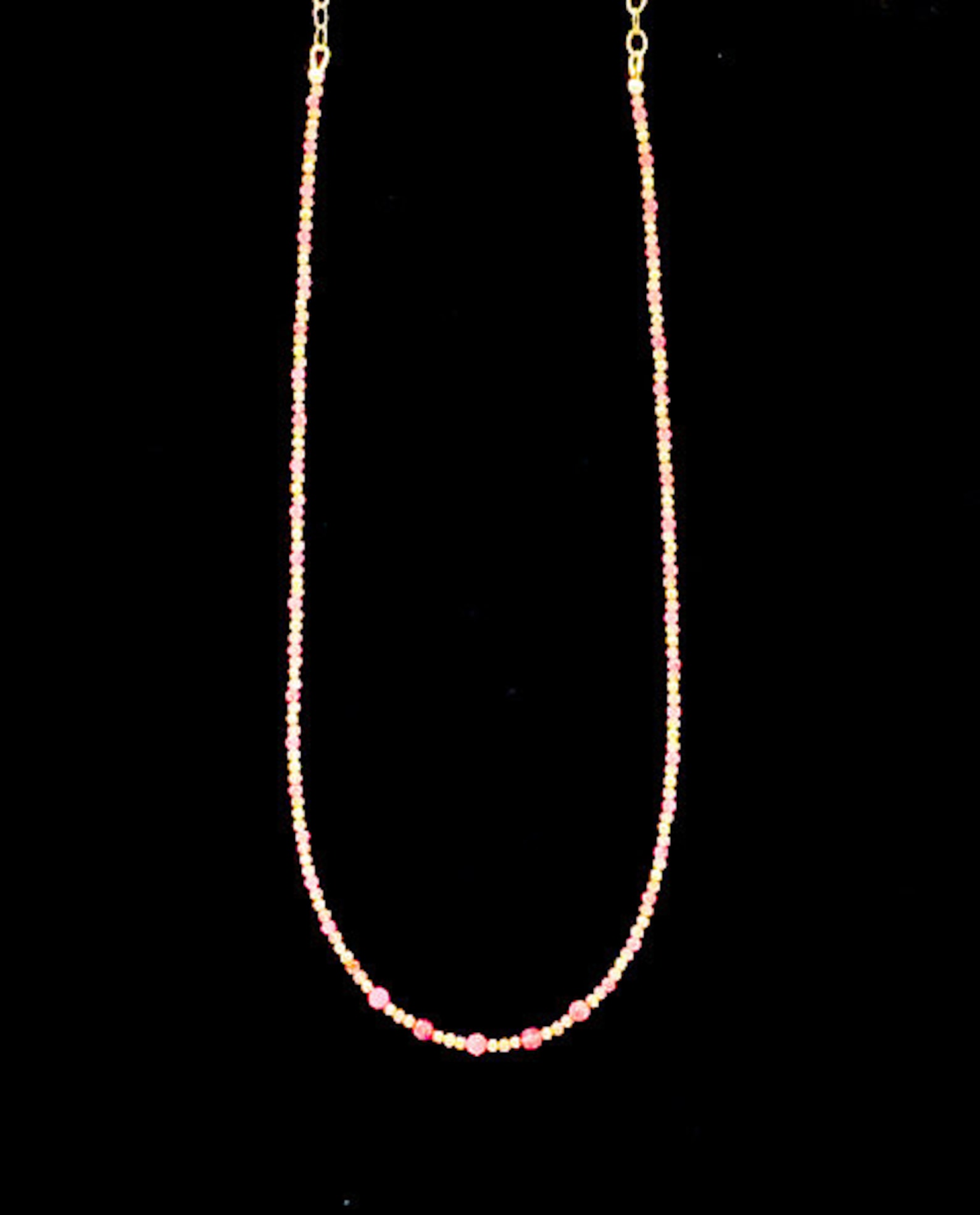 Natural Tourmaline and Strawberry Quartz and Pyrite Necklace ...