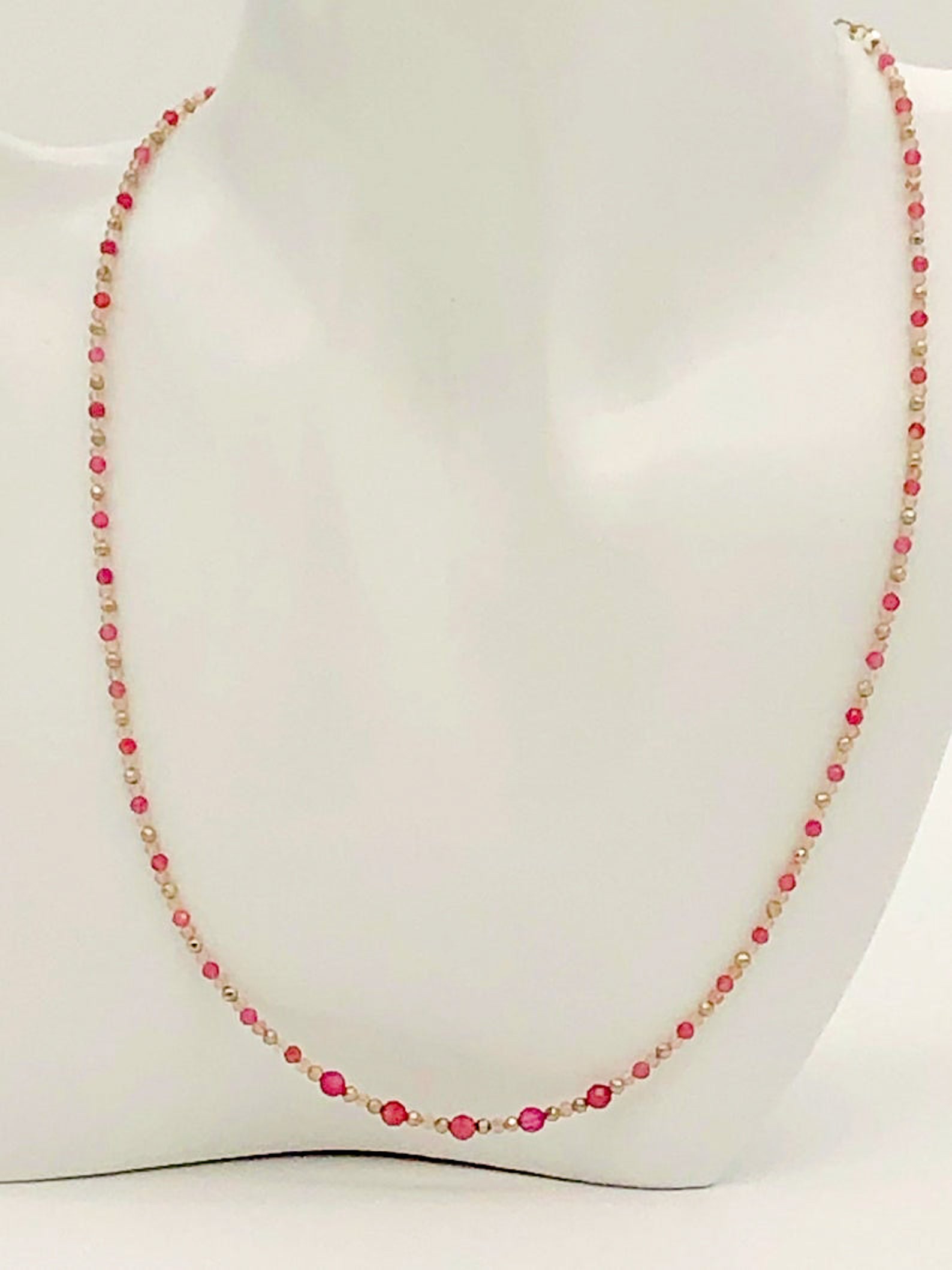 Natural Tourmaline and Strawberry Quartz and Pyrite Necklace - Etsy Canada