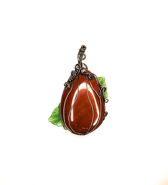 Wire Wrapped Jasper Pumpkin in Copper Autumn Themed Gift - Etsy Canada