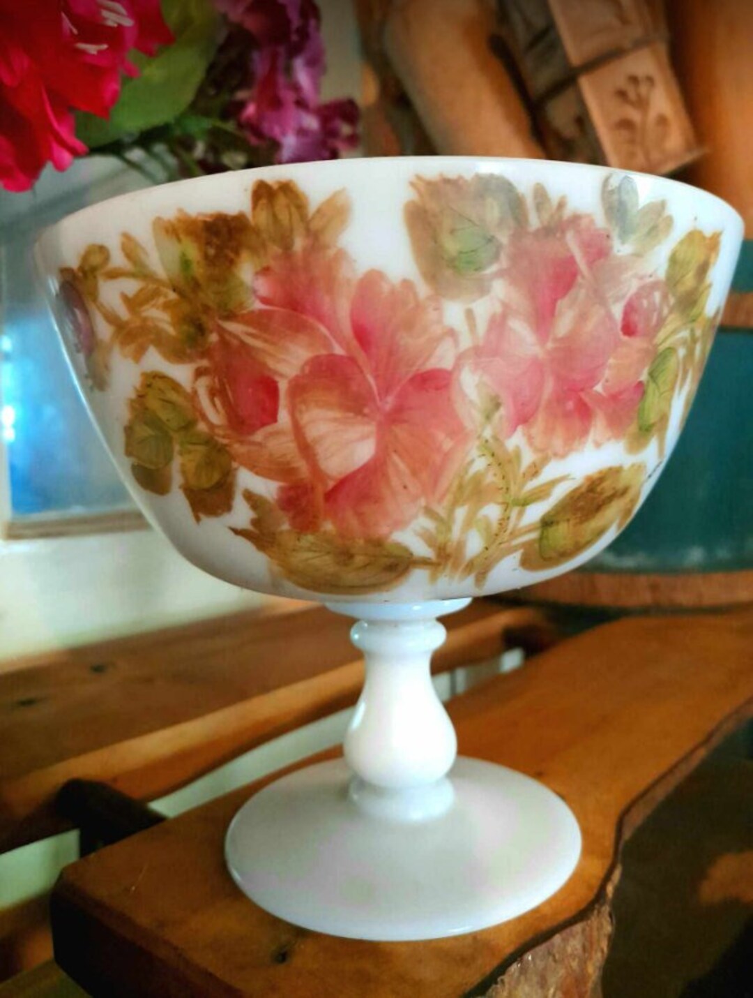 Antique French Bon Bon Dish, Glass, Hand Painted in Paris, France ...