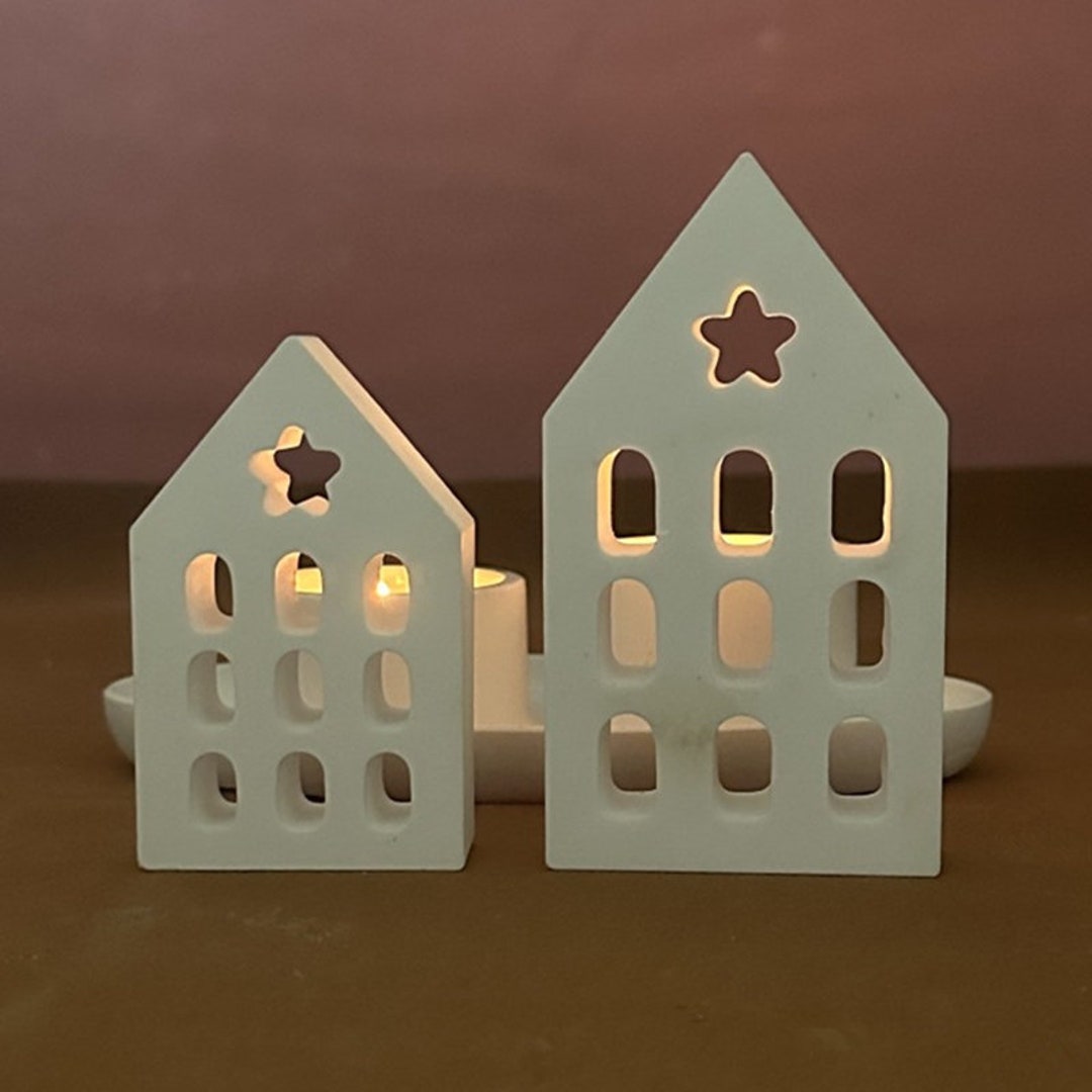 House Silicone Mold-christmas Star House Mold-heart House Mold-concrete ...