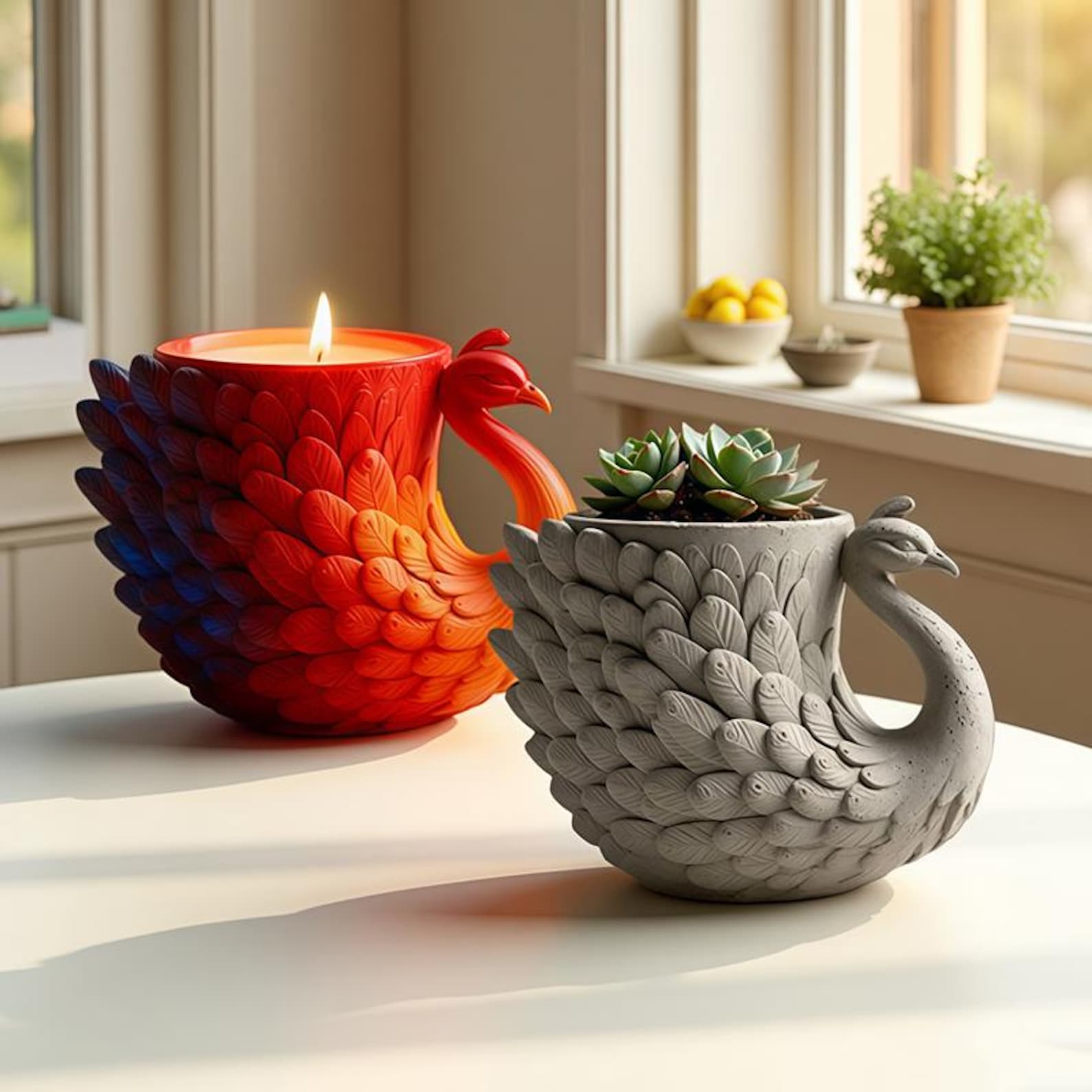 Swan Flower Pot Silicone Mold-swan Trinket Box Resin Mold-succulent ...