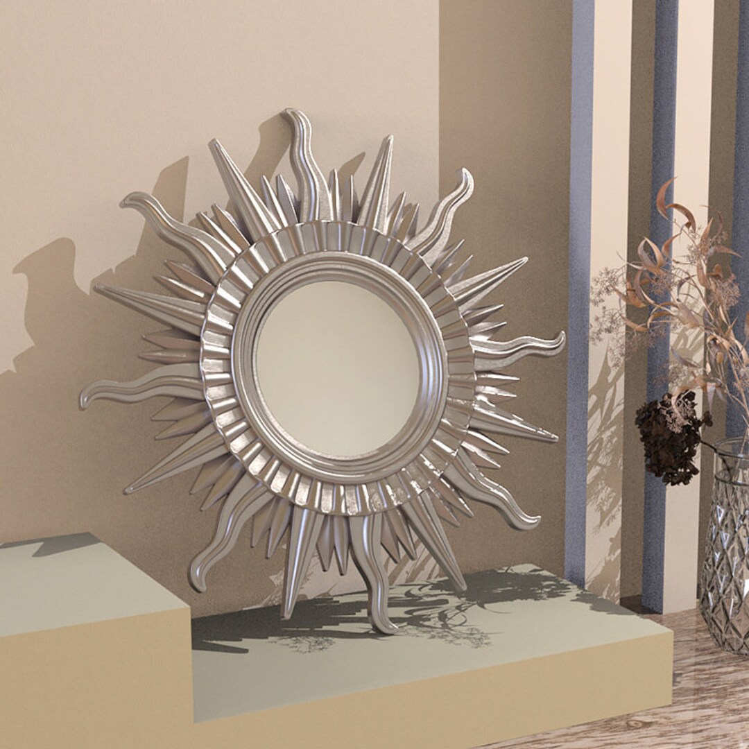 Sun Mirror Silicone Mold-sun Moon Mirror Mold-round Mirror Resin Mold ...