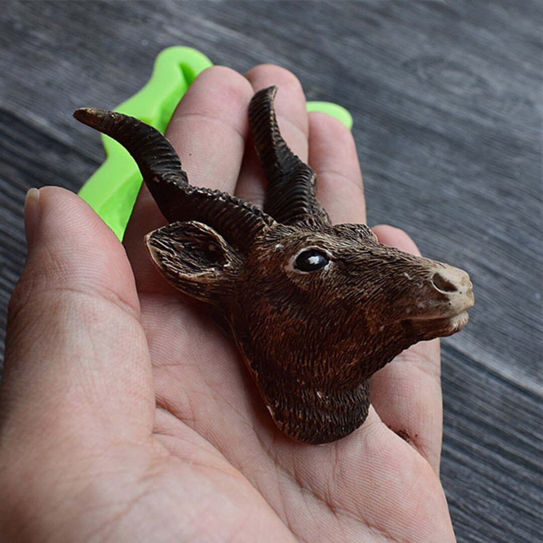 3D Deer Head Silicone Mold-deer Head Resin Mold-animal Deer Keychain ...
