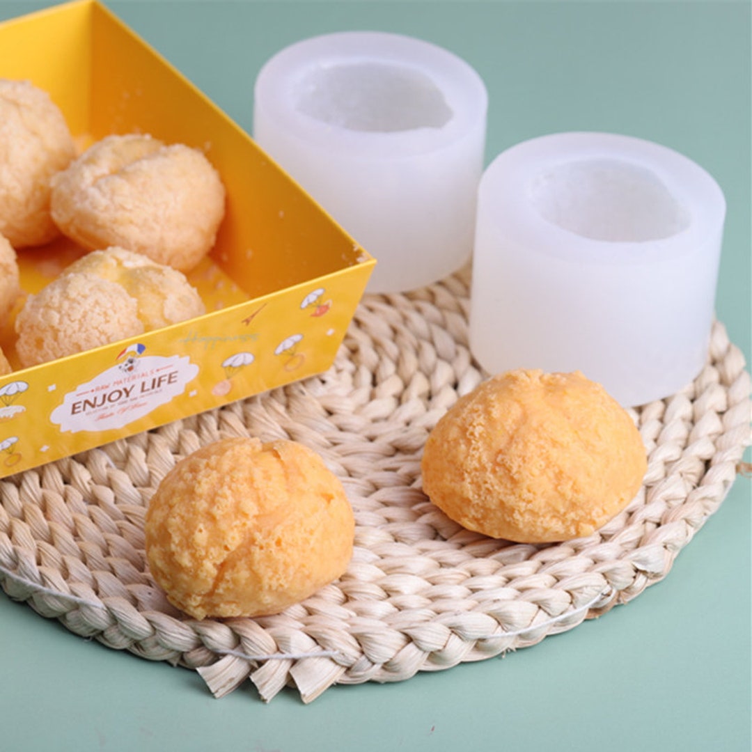 Cream Puff Fondant Silicone Mold-cream Puff Candle Mold-dessert Candle ...