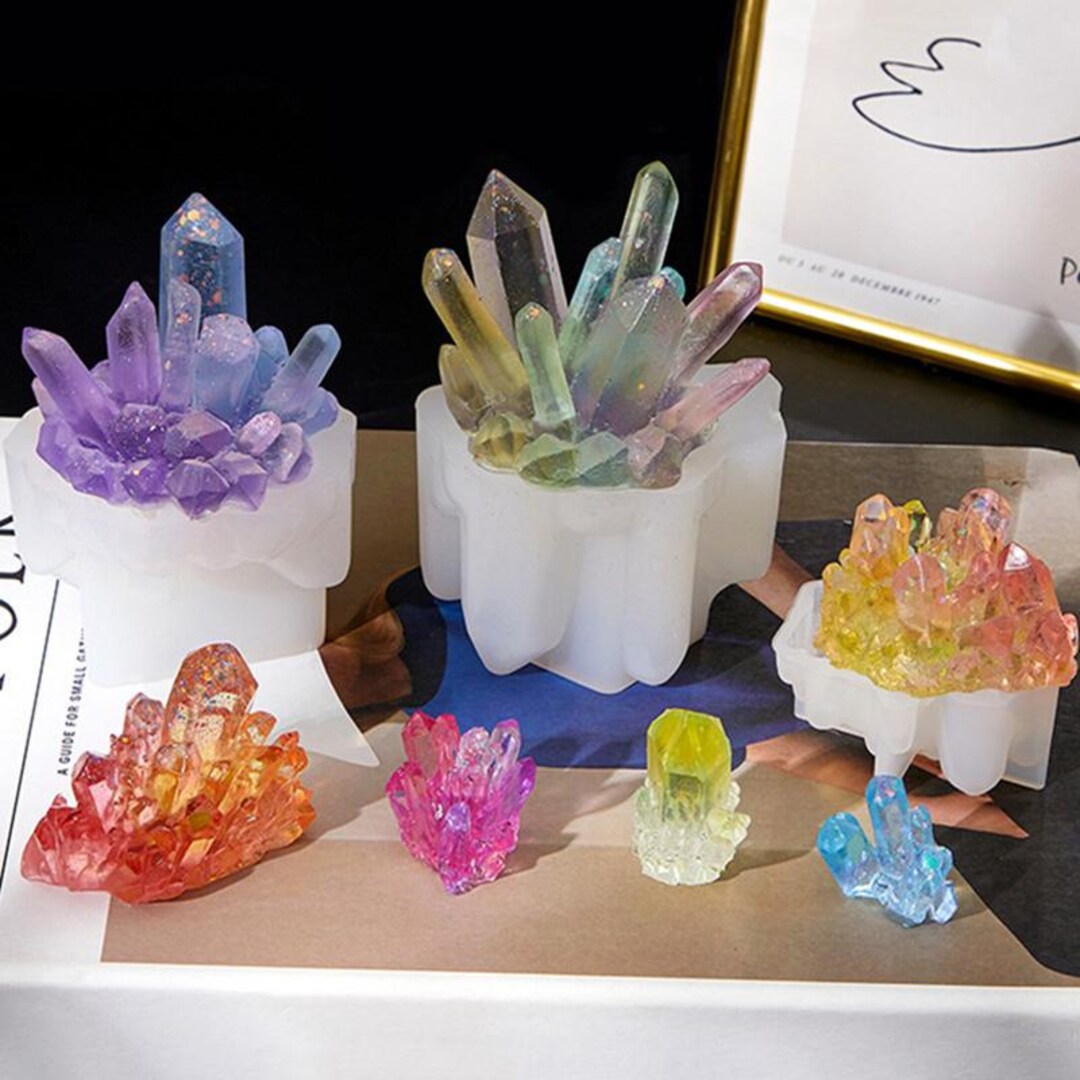 11 Styles Crystal Silicone Mold-crystal Cluster Resin Mold-crystal ...