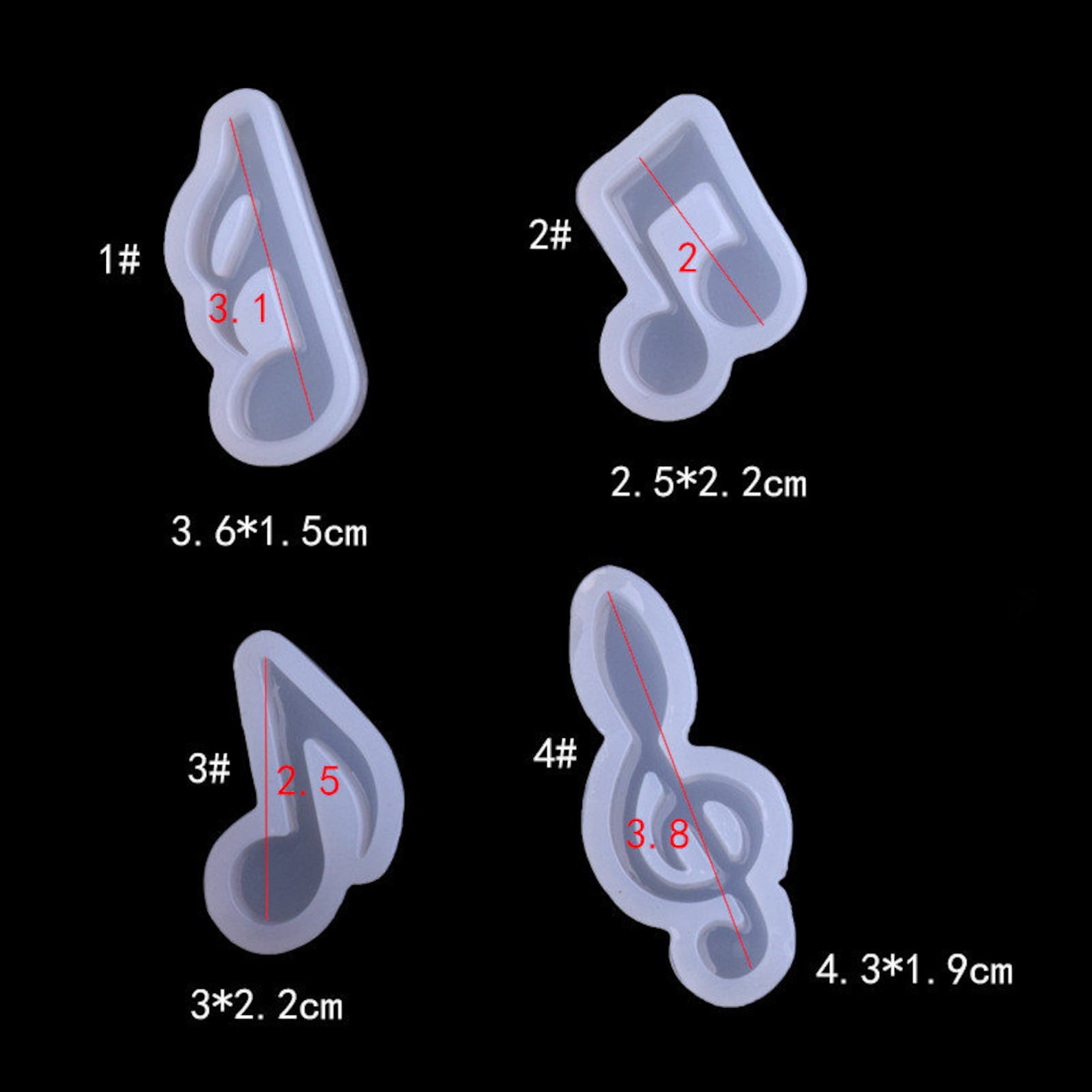 4pcs Music Note Silicone Mold-music Symbol Resin Mold-music - Etsy