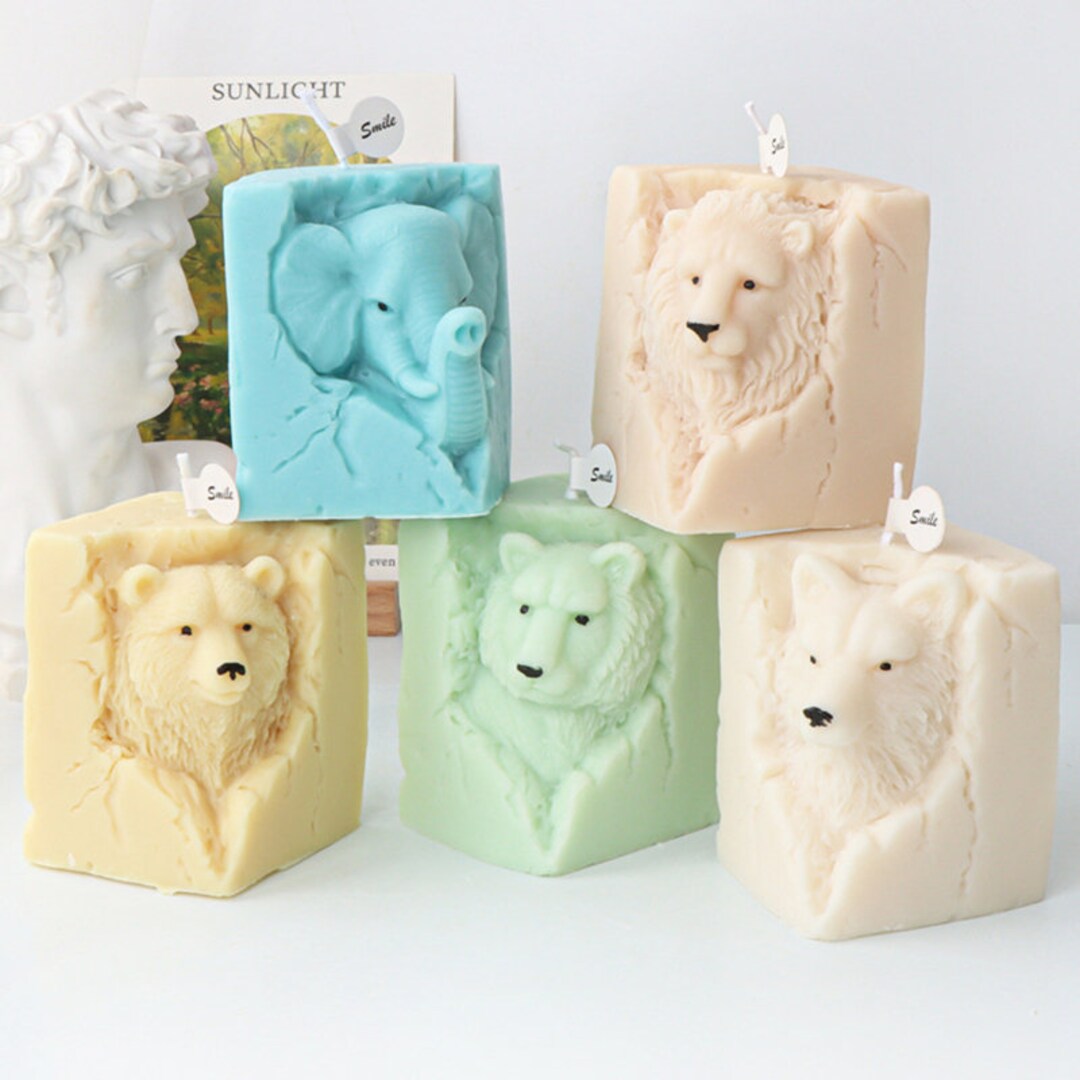 Animal Head Silicone Mold-square Animal Candle Mold-elephant Lion Tiger ...