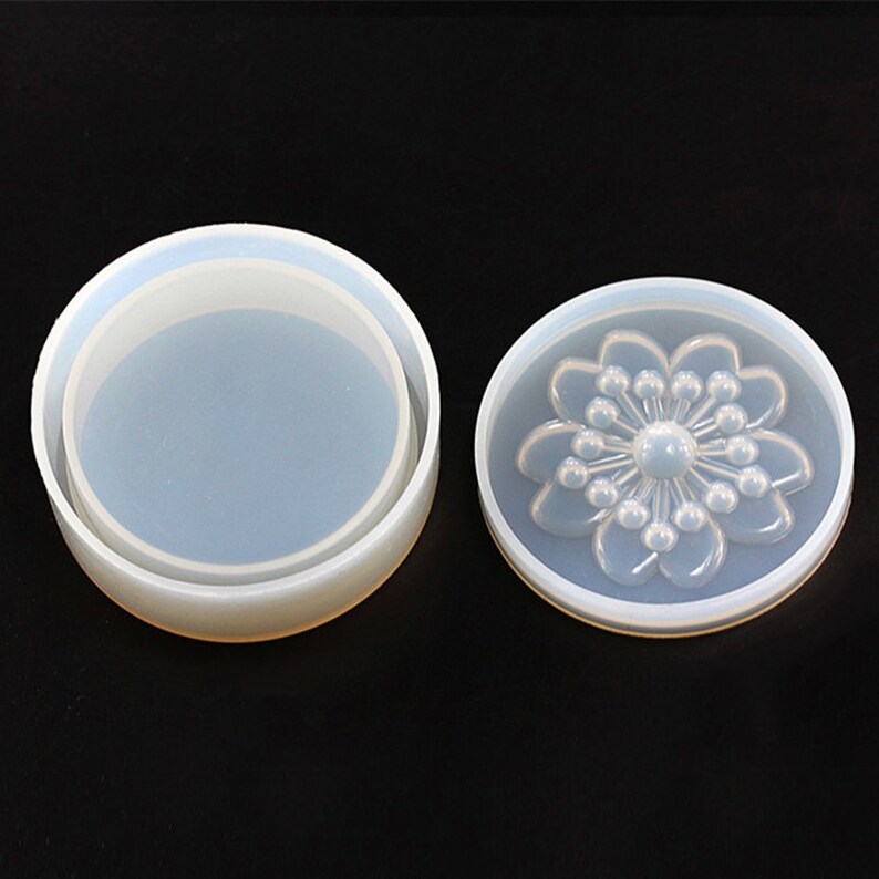 Round Box Resin Silicone Mold-cherry Blossom Storage Box Mold-sakura ...