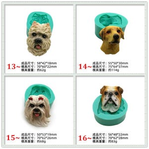 26 Styles Dog Silicone Mold-dog Head Resin Mold-pet Dog Keychain Mold ...