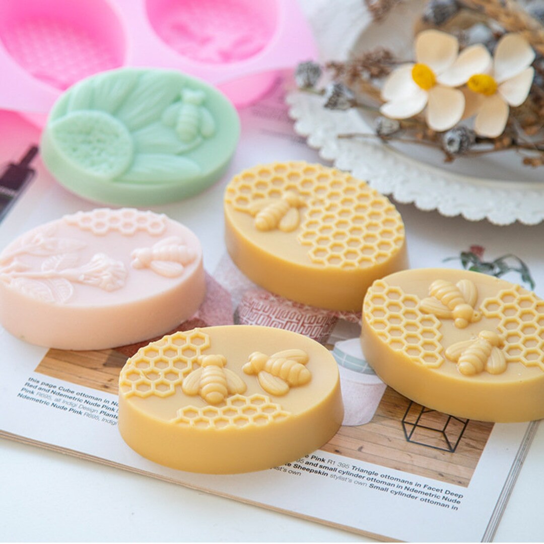 Oval Soap Silicone Mold-honeycomb Soap Mold-honey Bee Soap Mold-bee ...