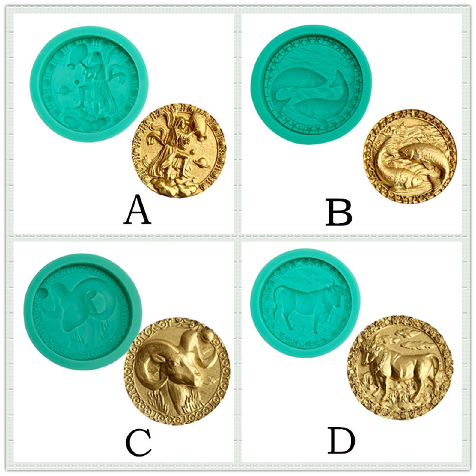 Zodiac Bundle Silicone Mold-zodiac Sign Resin Mold-zodiac Necklace Mold ...