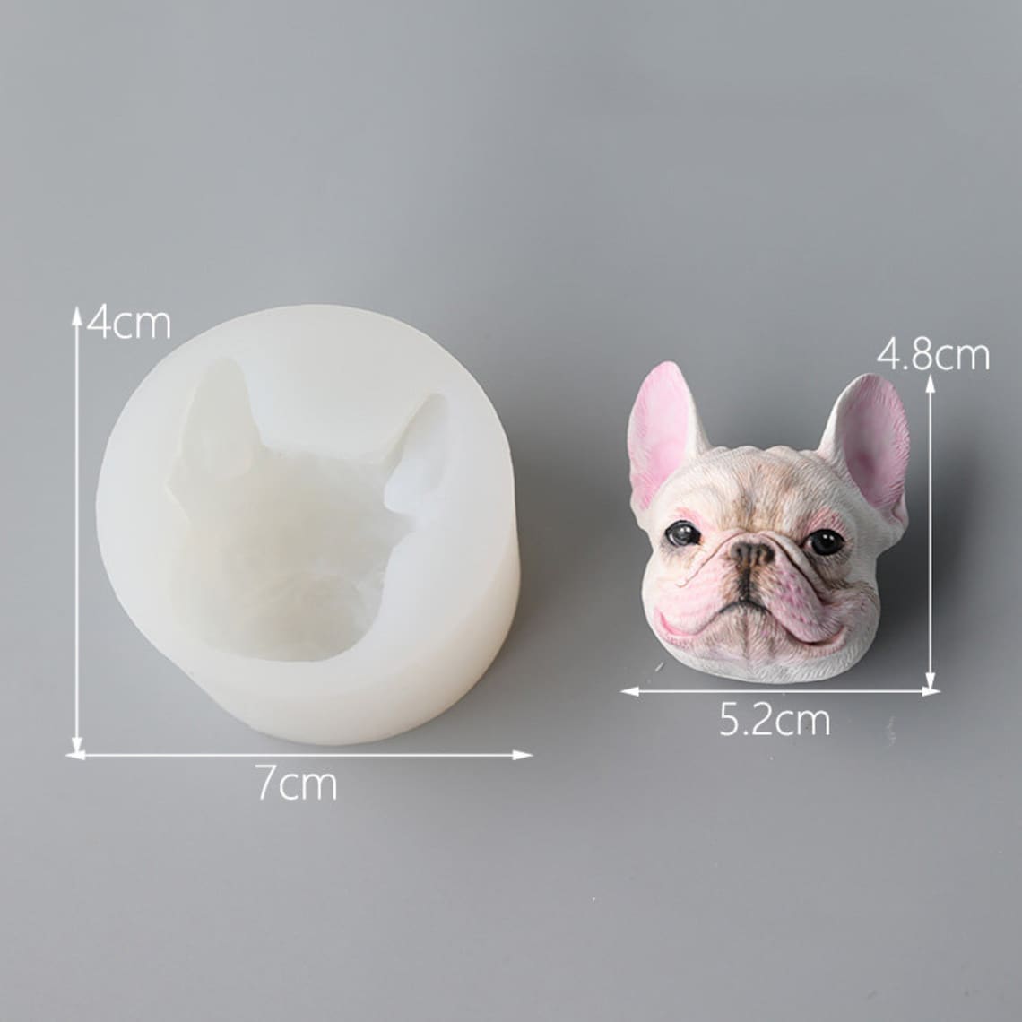 Cute French Bulldog Mold-bulldog Head Keychain Resin - Etsy