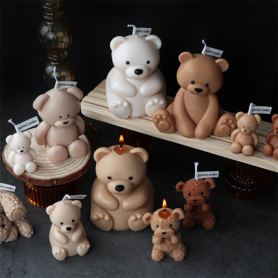 Cartoon Bear Silicone Mold-teddy Bear Candle Mold-baby Teddy Candle ...