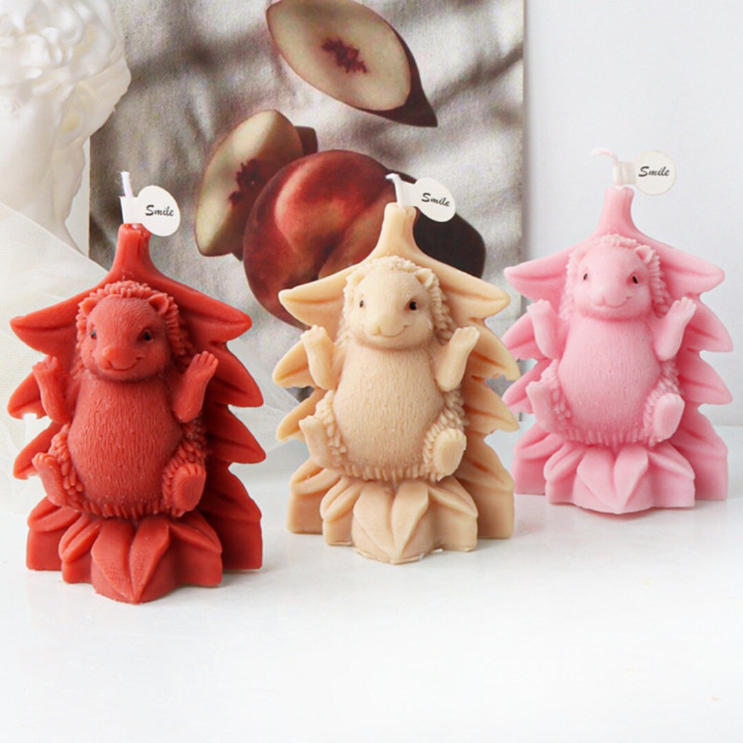 Animal Hedgehog Silicone Mold-cute Hedgehog Candle Mold-leaf Hedgehog ...