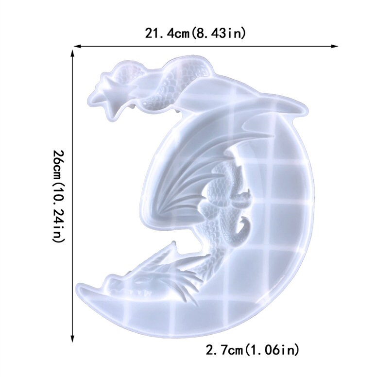 Moon Dragon Silicone Mold-large Dragon Resin Mold-crescent - Etsy