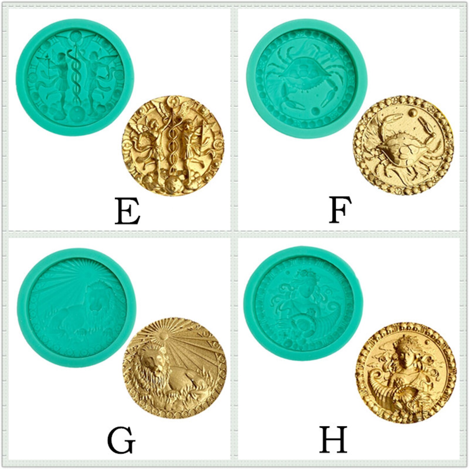 Zodiac Bundle Silicone Mold-zodiac Sign Resin Mold-zodiac Necklace Mold ...
