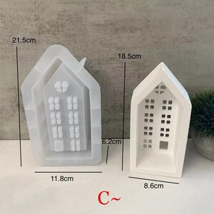 Nordic House Silicone Mold-house Candle Holder Mold-led Light House ...