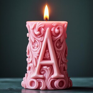 Embossed Letter Candle Silicone Mold-alphabet Pillar Candle Mold ...