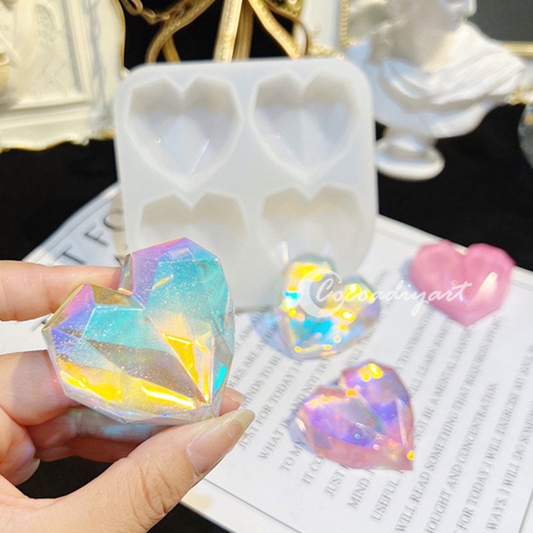 Geometric Heart Silicone Mold-love Heart Resin Mold-heart Shaped ...