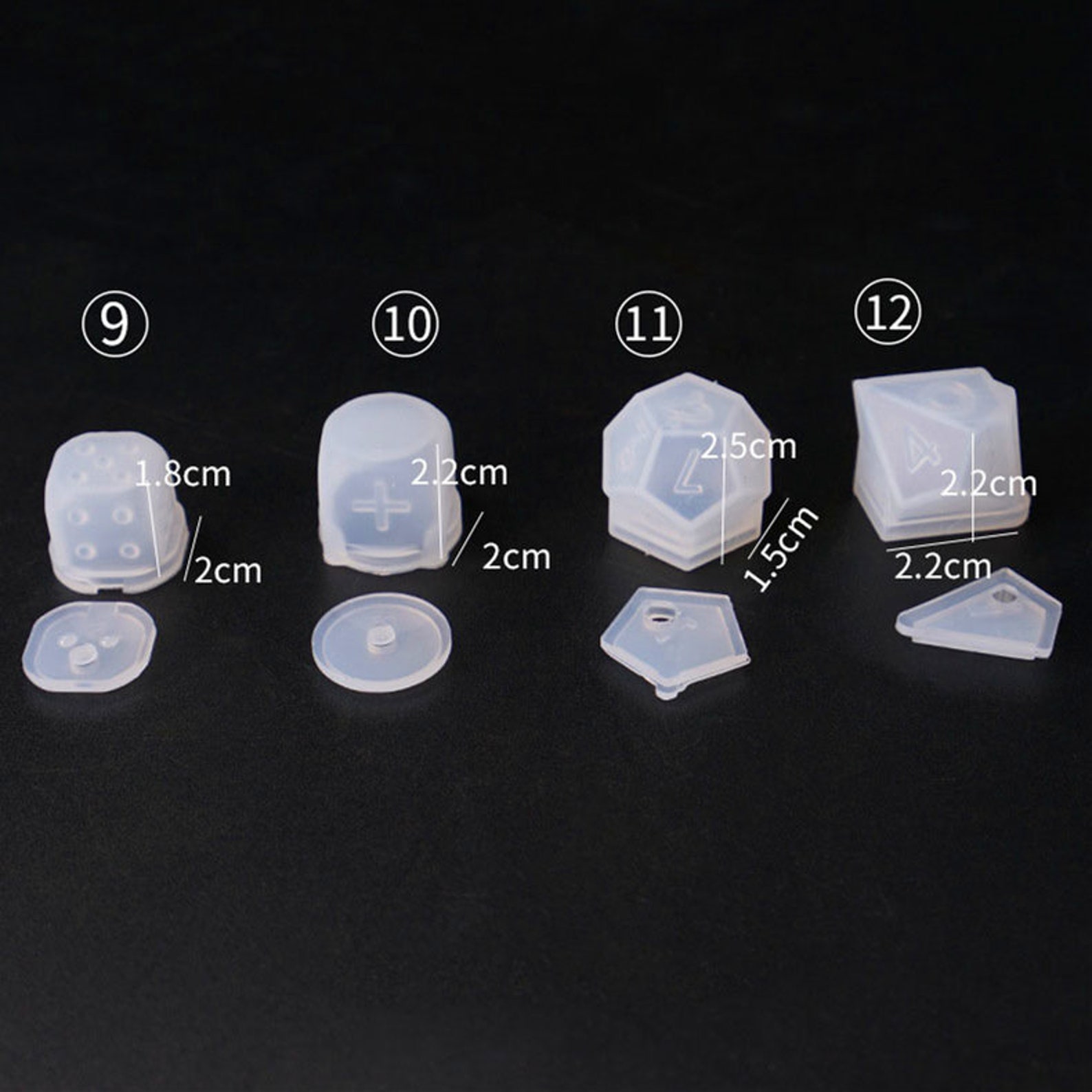19 Styles Polyhedral Game Dice Molds-resin Dice Molds-dnd Dice Mold Set ...