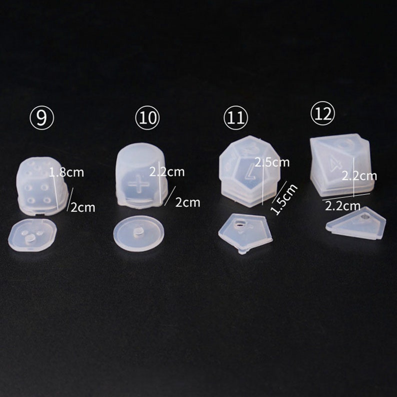 19 Styles Polyhedral Game Dice Molds-resin Dice Molds-dnd Dice - Etsy