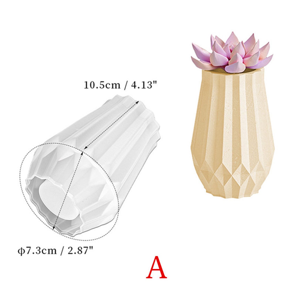 Geometric Vase Silicone Mold-origami Vase Resin Mold-flower Vase Mold ...