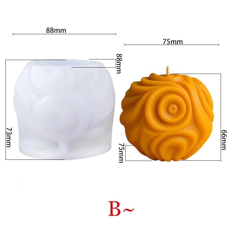 Spiral Ball Candle Silicone Mold-round Square Ball Candle Mold ...