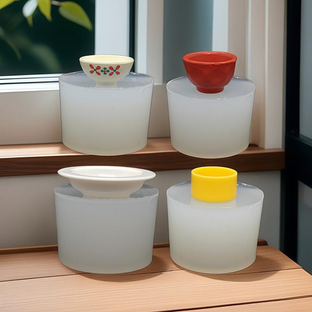 4 Styles Miniature Bowl Silicone Mold-geometric Bowl Resin Mold-cute ...