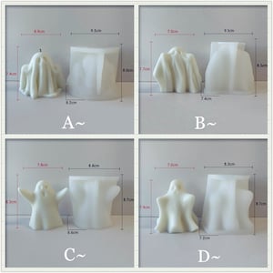 12 Styles Ghost Silicone Mold-cute Ghost Candle Mold-halloween Ghost ...
