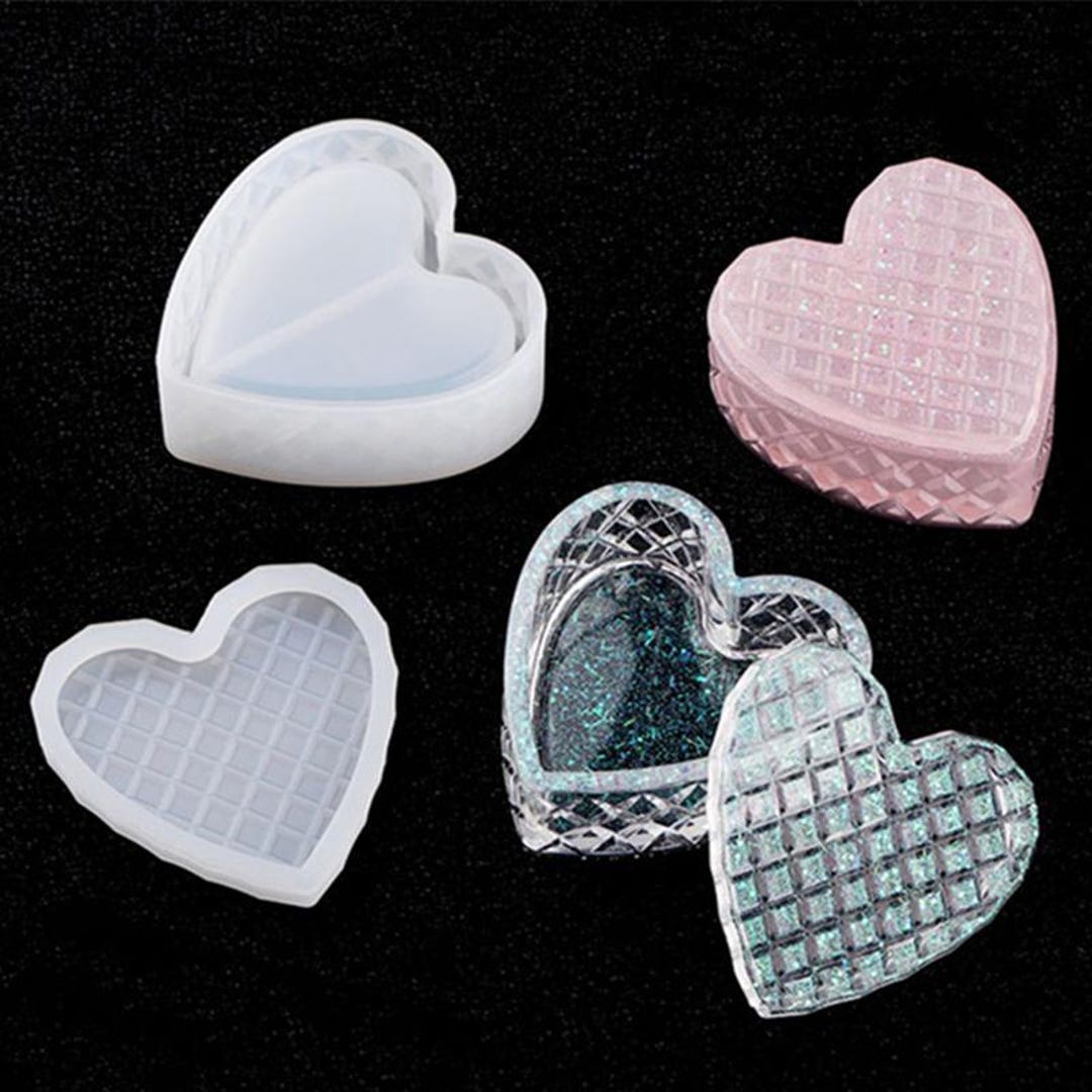 Geometric Heart Box Silicone Mold-heart Storage Box Mold-heart Trinket ...