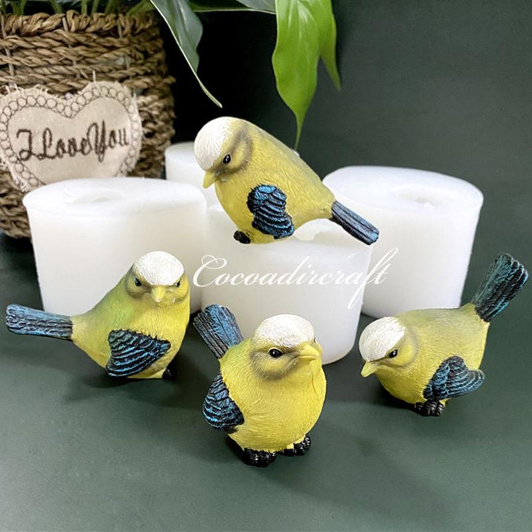 4 Styles Bird Fondant Silicone Mold-cute Sparrow Resin Mold-animal Bird ...