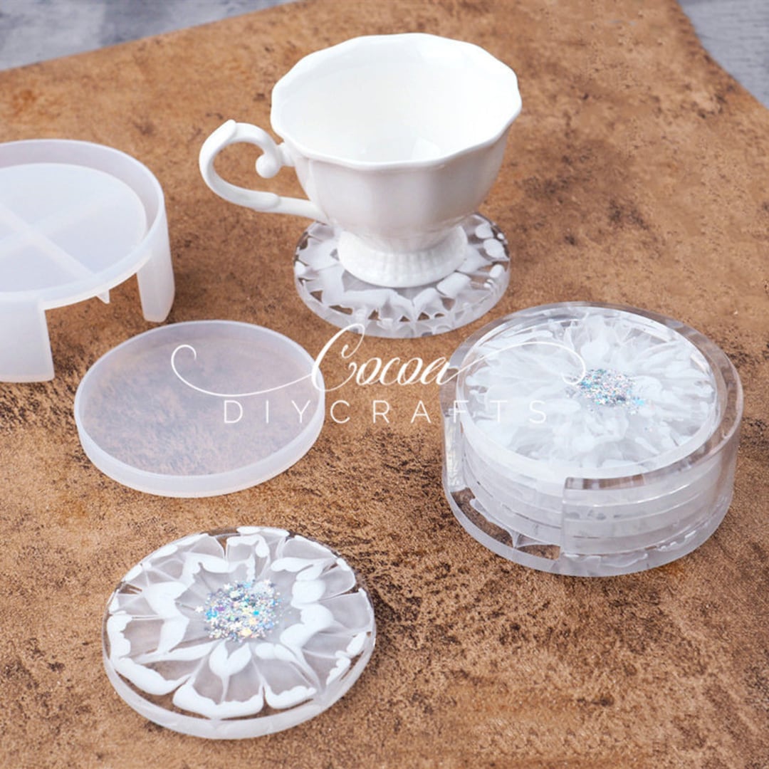 Round Coaster Resin Silicone Mold-coaster Holder Mold-round Coaster Box ...