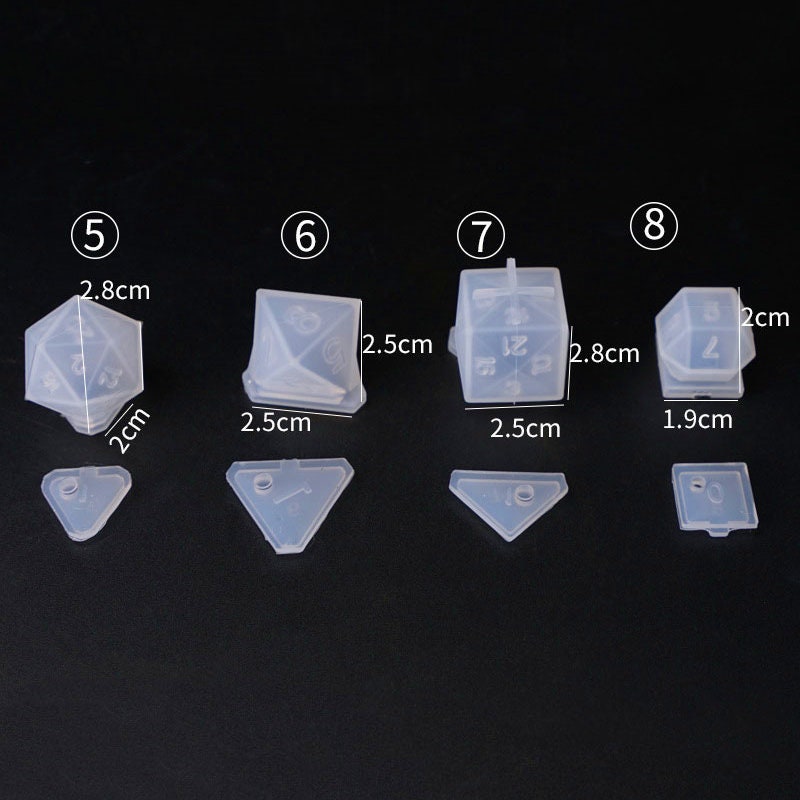 19 Styles Polyhedral Game Dice Molds-resin Dice Molds-dnd Dice - Etsy