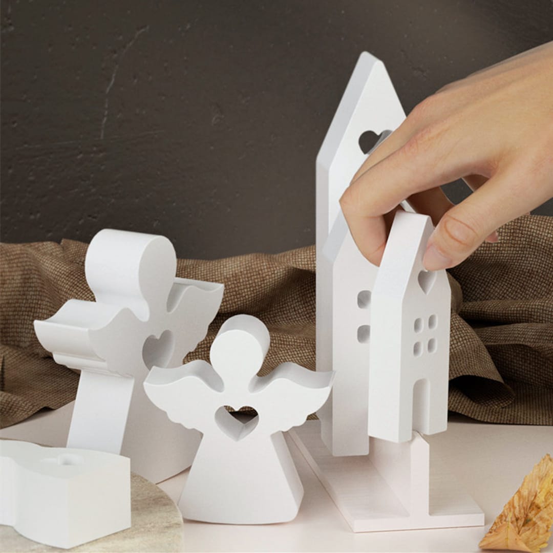 Nordic Silicone Mold-heart Lighthouse Mold-village House Mold-love ...